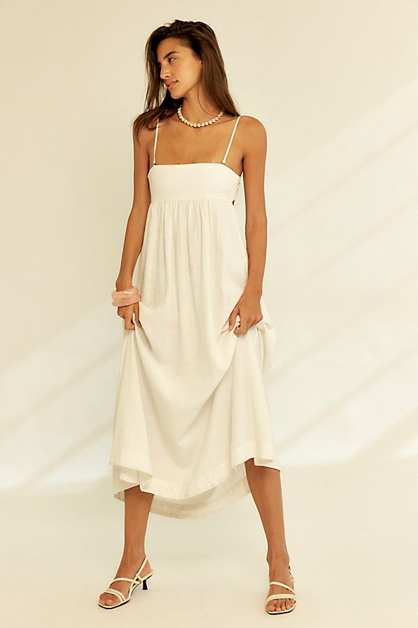 FREE PEOPLE Free People Linen Babydoll Midi Dress